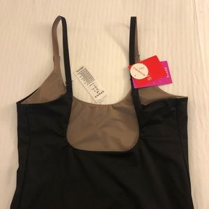 SPANX | Tops | Nwt Spanx Reversible Open Bust Cami Blacktaupe | Poshmark